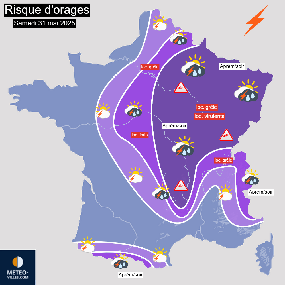 Actualités météo: Nouveau point sur le risque d'orages forts dans les prochains jours 30/05/2025